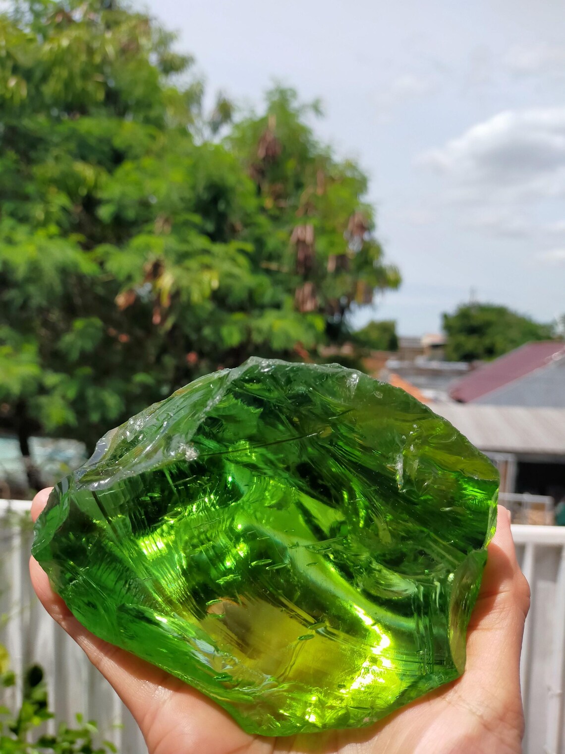 Pair of Light Green Andara Volcanic Crystal Glass Rough 2,2kg - Etsy