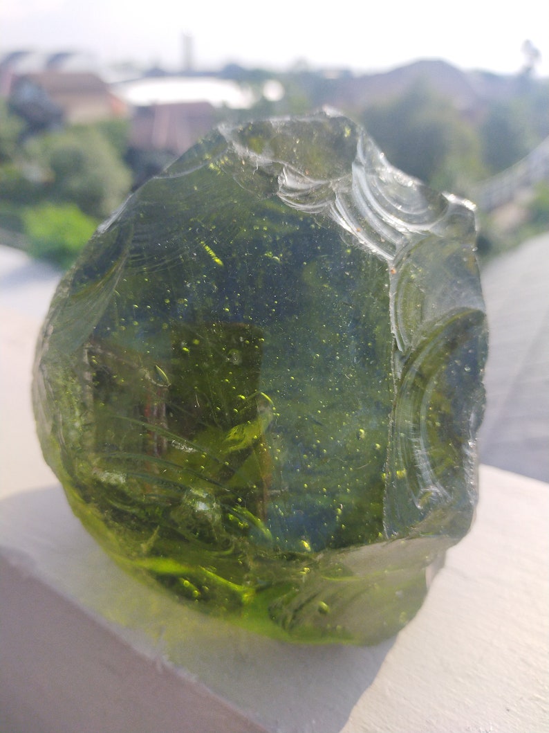 Art & Collectibles Light clear brown Andara volcanic crystal glass ...