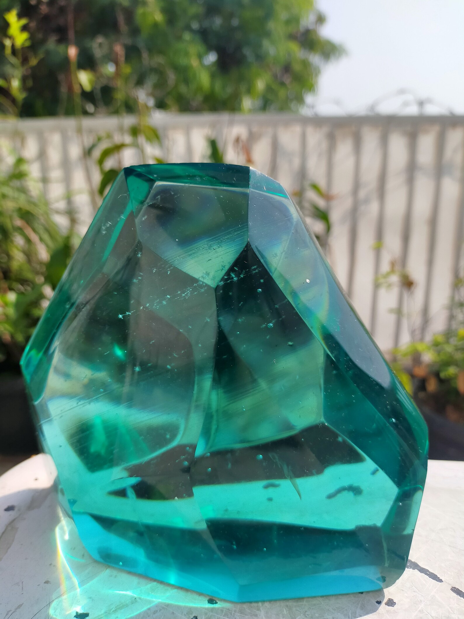 Ocean Green Andara Monatomic Crystal Glass Cutting Polished 1,65kg - Etsy
