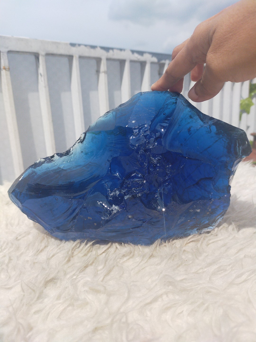 Deep Blue Ocean Andara Volcanic Crystal Glass Rough 2.8kg - Etsy
