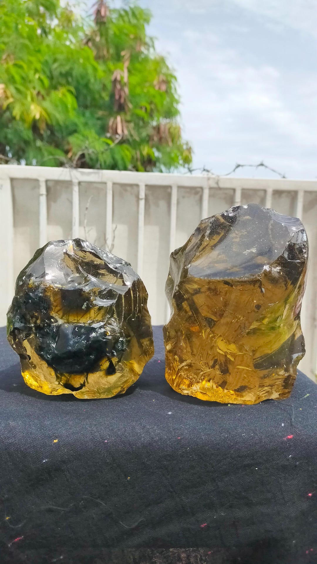 Pair of Golden Brown Andara Monatomic Crystal Glass Rough 2,75kg - Etsy