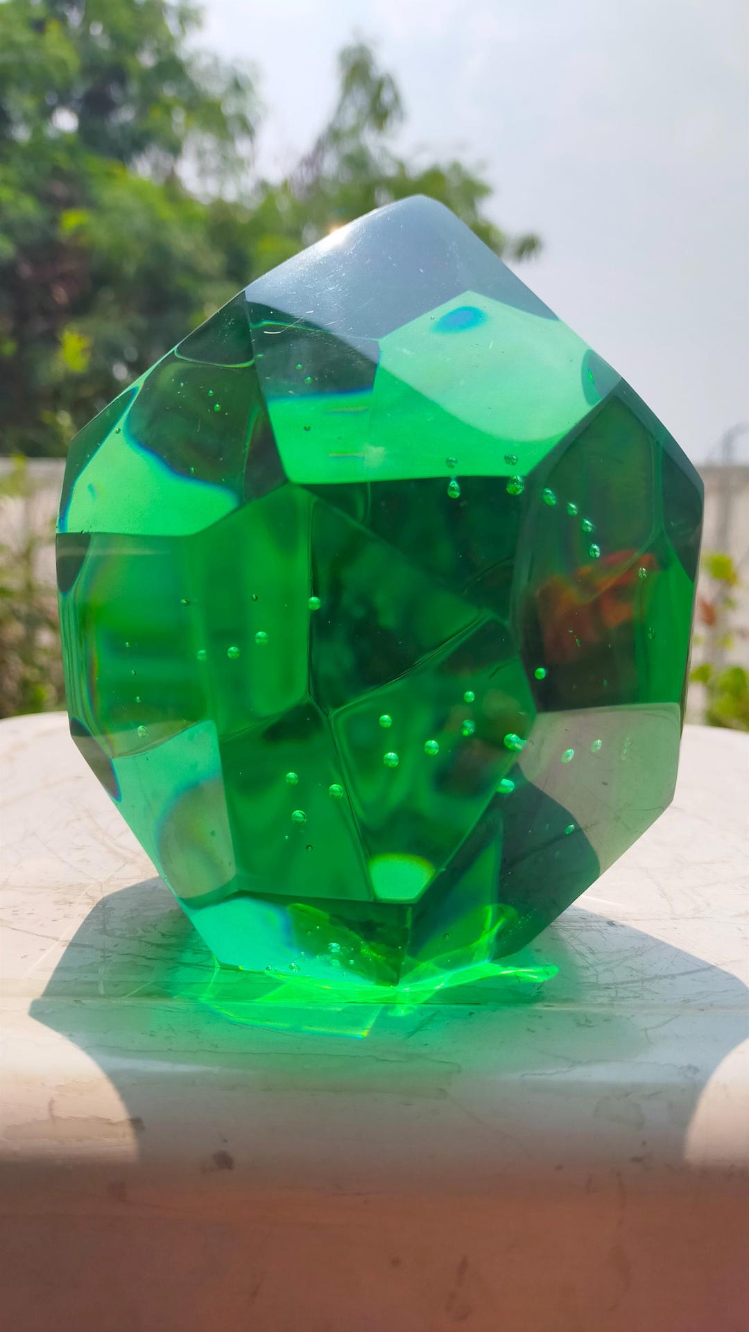 Emerald Green Andara Monatomic Crystal Glass Cutting Polished 1,7kg - Etsy