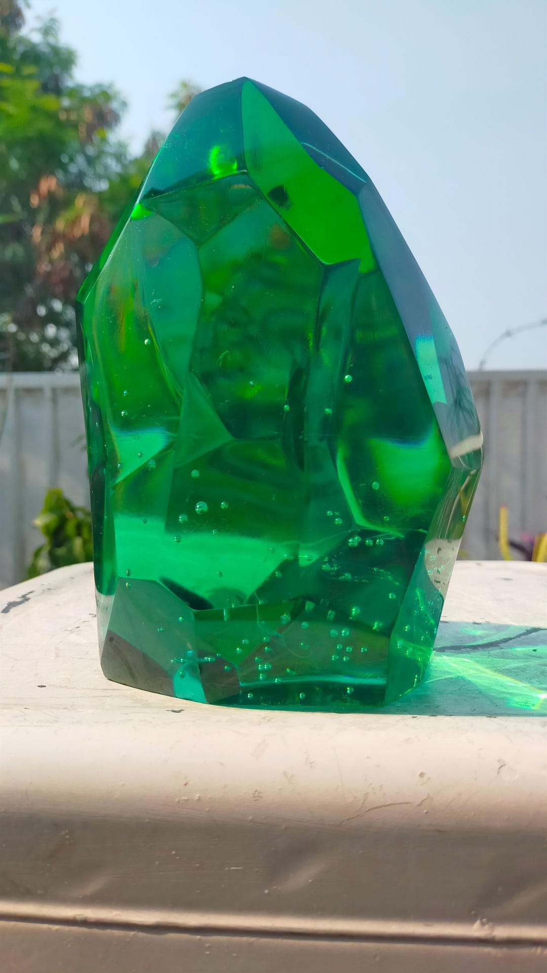 Emerald Green Andara Monatomic Crystal Glass Cutting Polished 2,65kg - Etsy