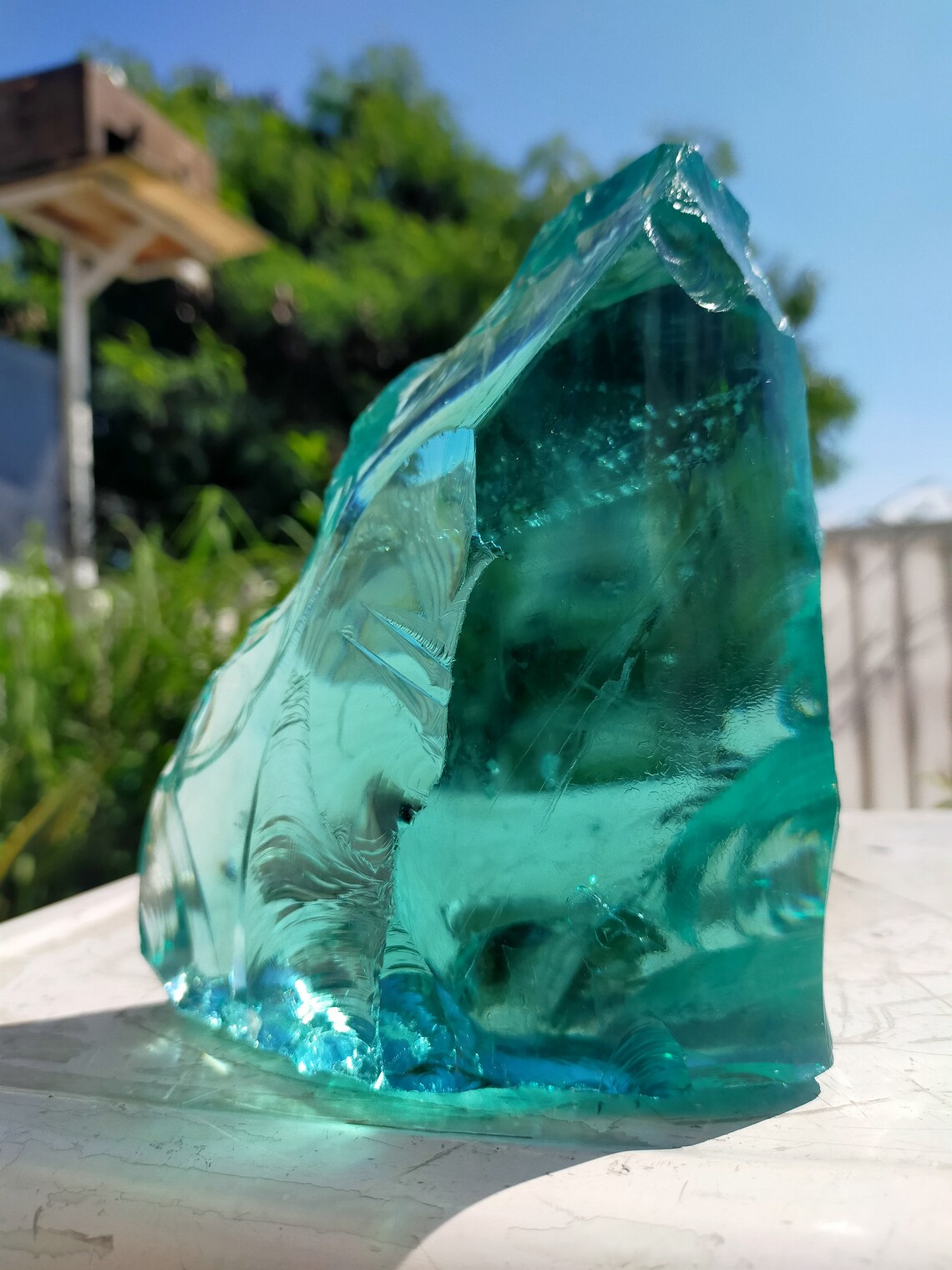 Pair of Ocean Green Andara Monatomic Crystal Glass Rough 2,15kg - Etsy