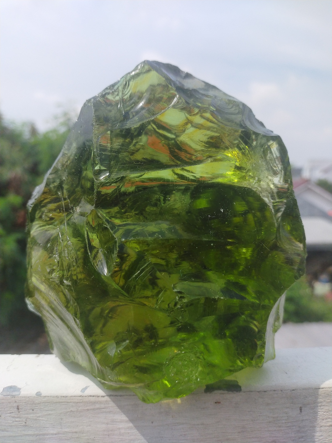 Olive Green Andara Volcanic Crystal Glass Rough 1.3kg - Etsy
