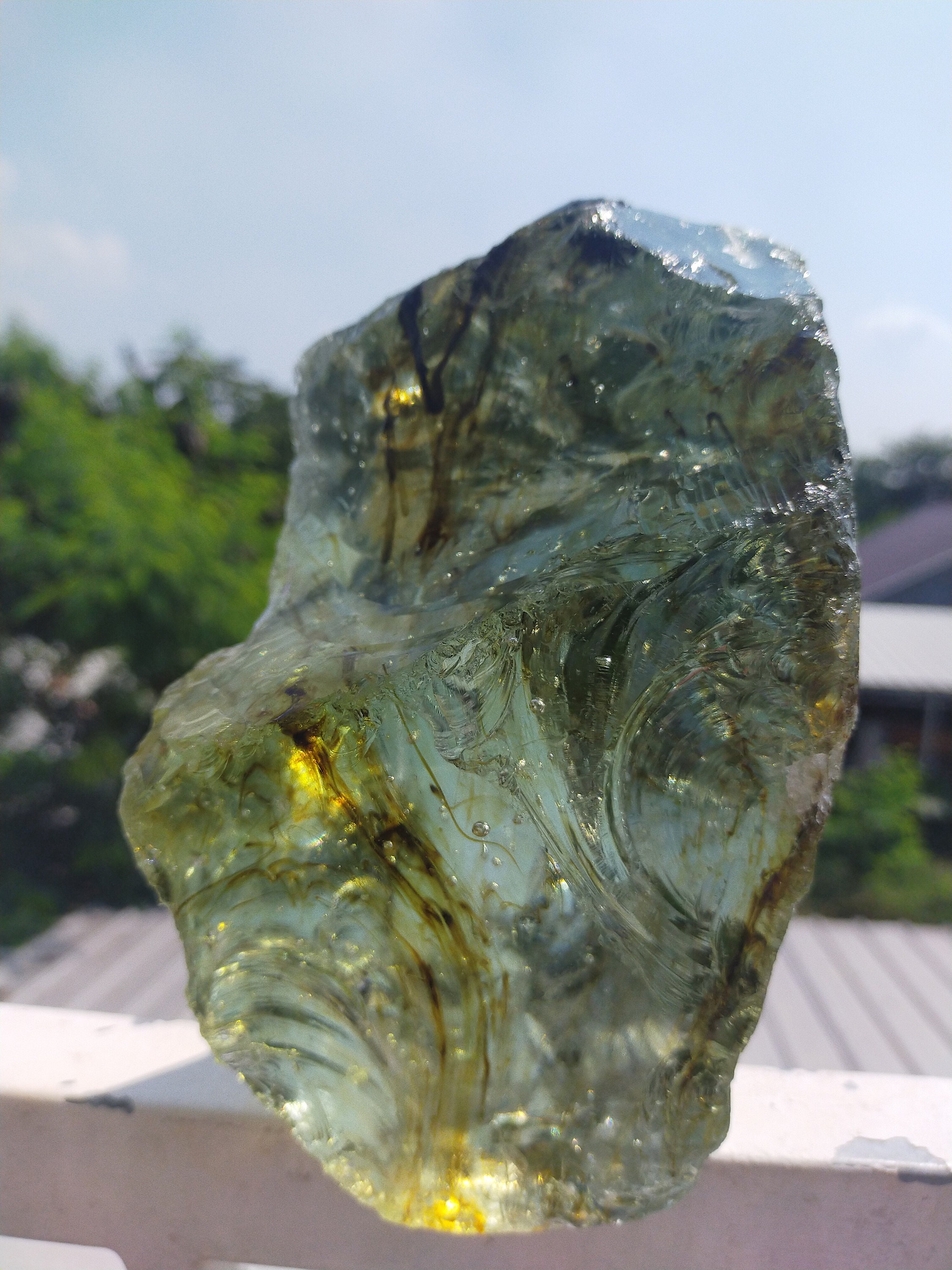 2.7kg Soft Yellow Andara volcanic crystal glass rough. | Etsy