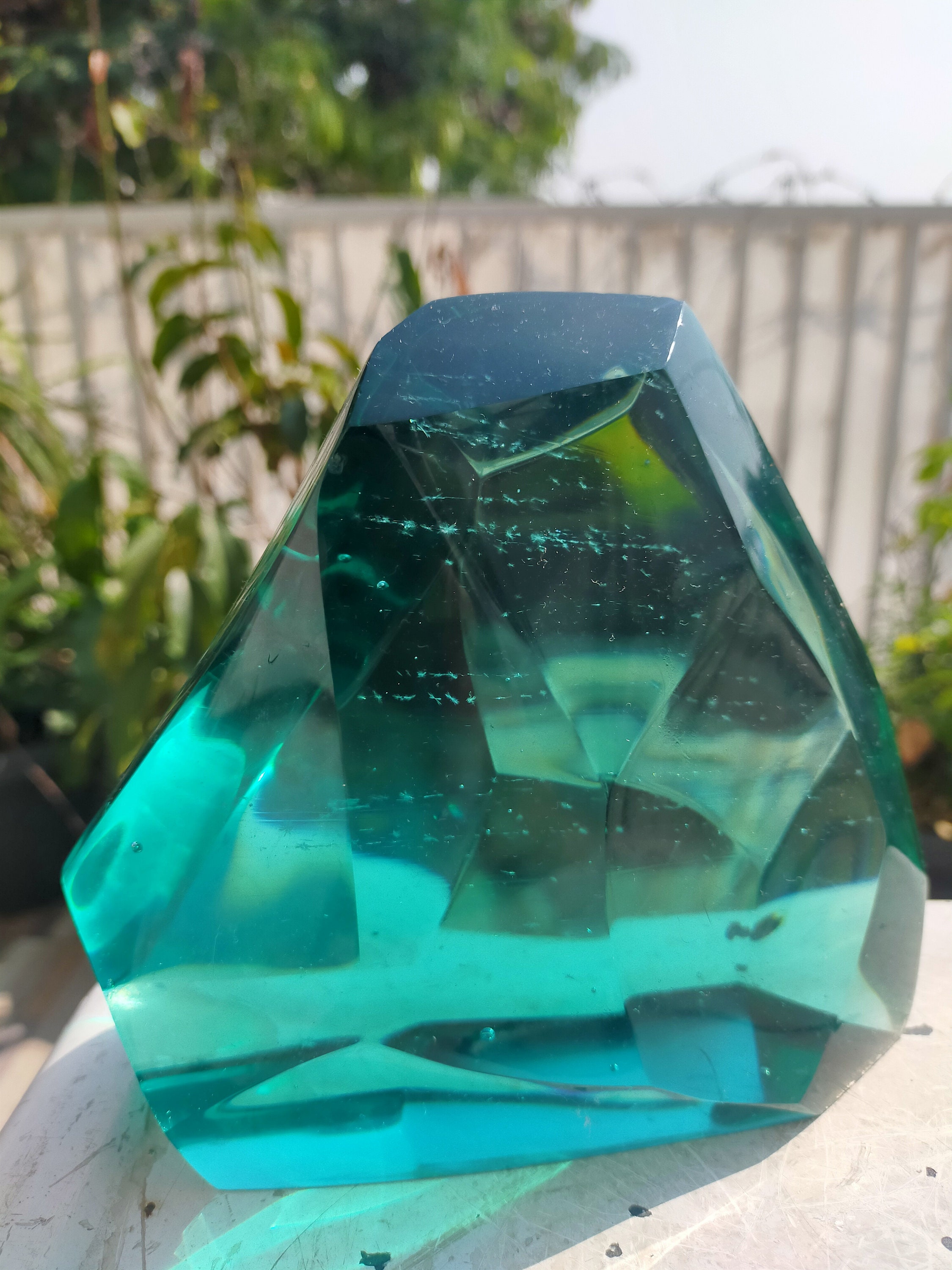 Ocean Green Andara Monatomic Crystal Glass Cutting Polished 1,65kg - Etsy