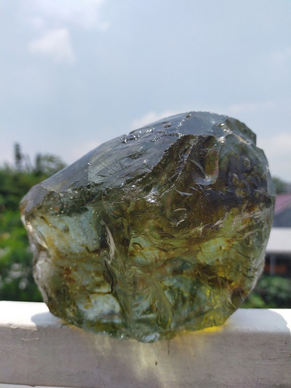 Light yellow green Andara volcanic crystal glass rough 1.9kg | Etsy