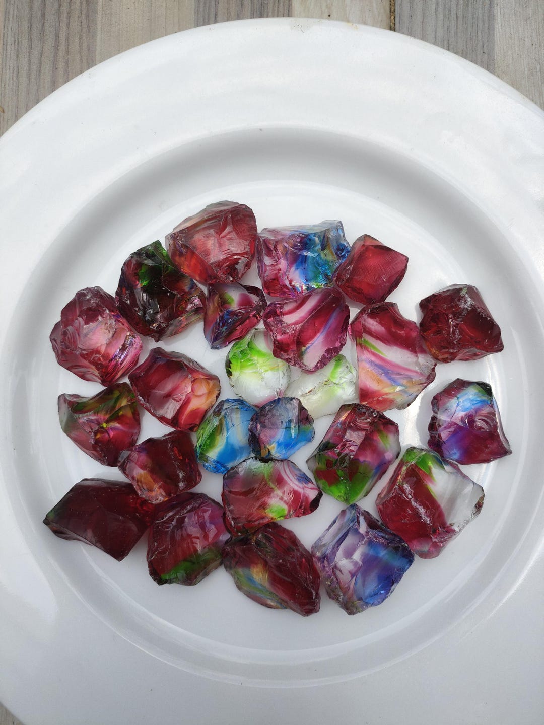 Set of Lovely Rainbow Small Andara Monatomic Crystal Glass Rough 500gr ...