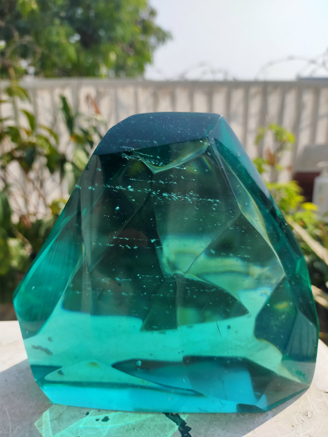Ocean Green Andara Monatomic Crystal Glass Cutting Polished 1,65kg - Etsy