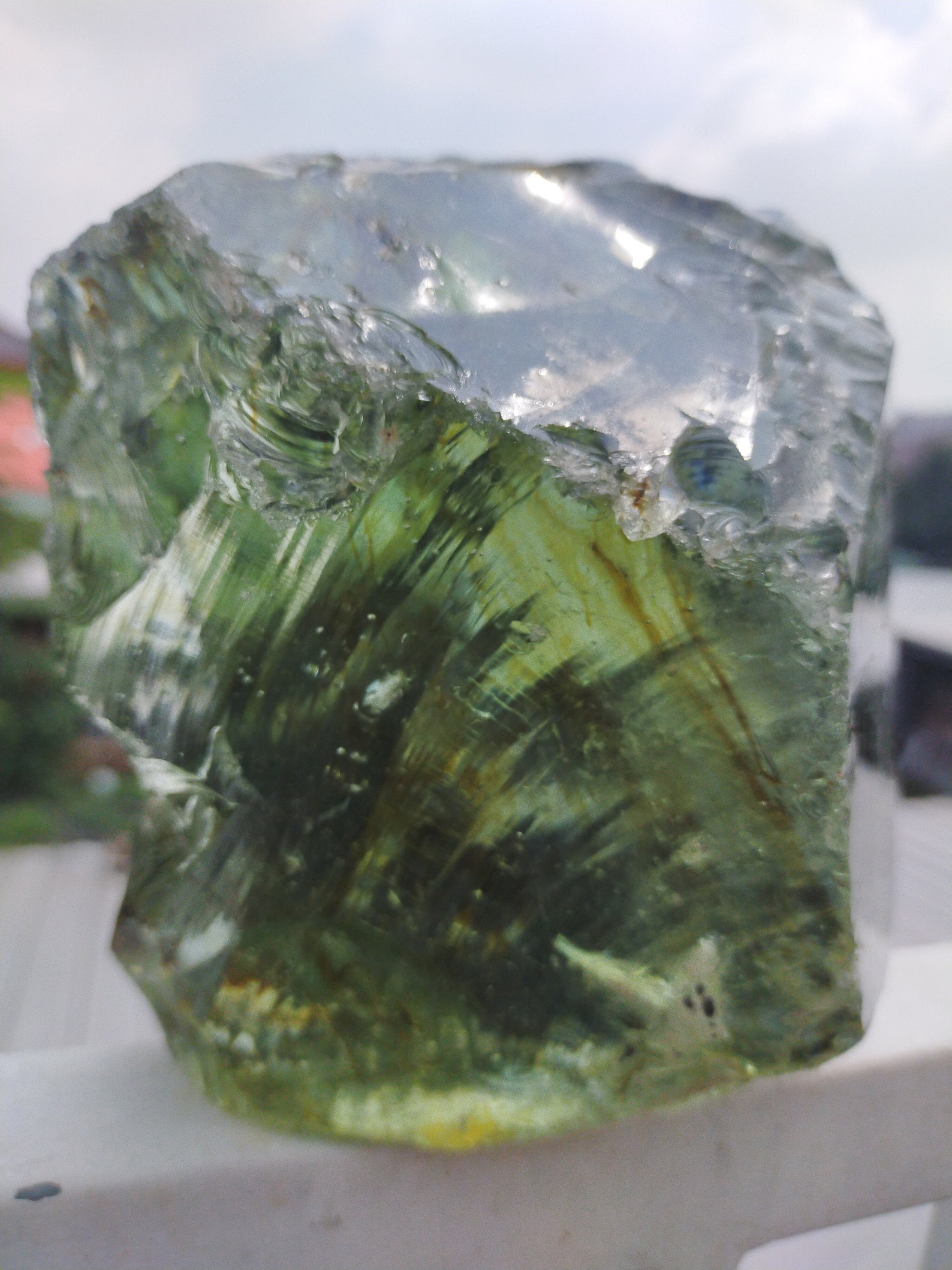 Light green Andara volcanic crystal glass rough 2.1kg | Etsy