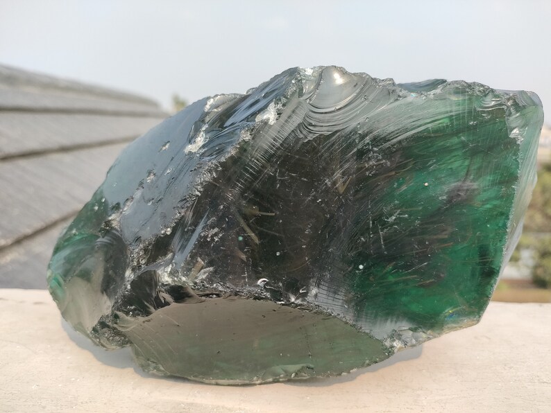 Dark Mint Green Andara Monatomic Crystal Glass Rough 2,1kg. - Etsy