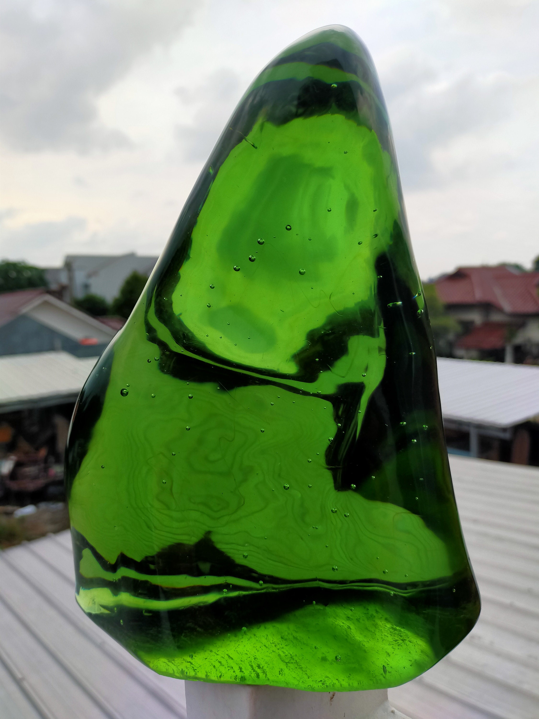 4kg of Clear green pear Andara crystal glass polished | Etsy
