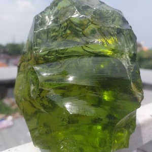 Olive Green Andara Volcanic Crystal Glass Rough 1.3kg - Etsy