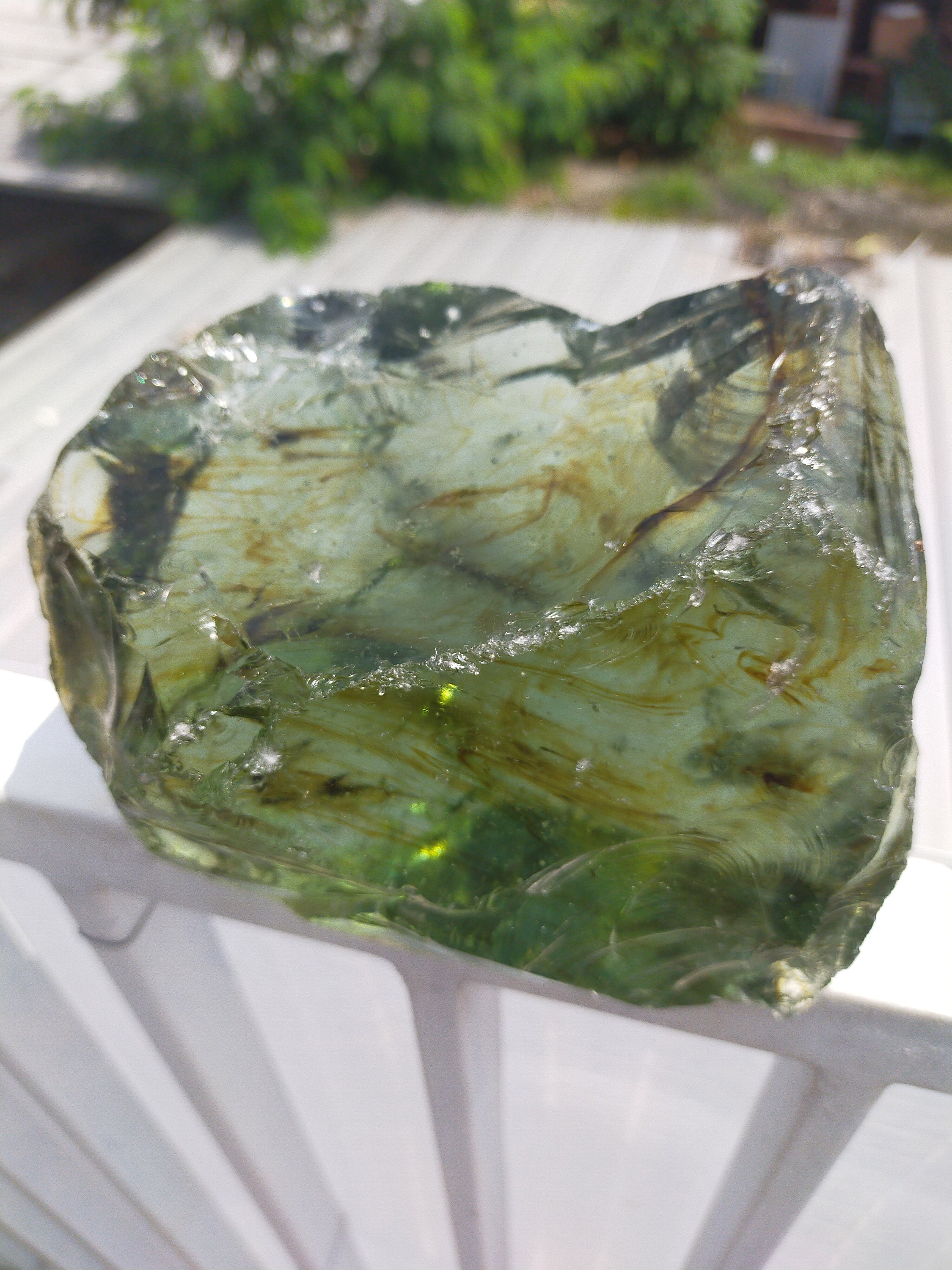 Light green Andara volcanic crystal glass rough 2.1kg | Etsy