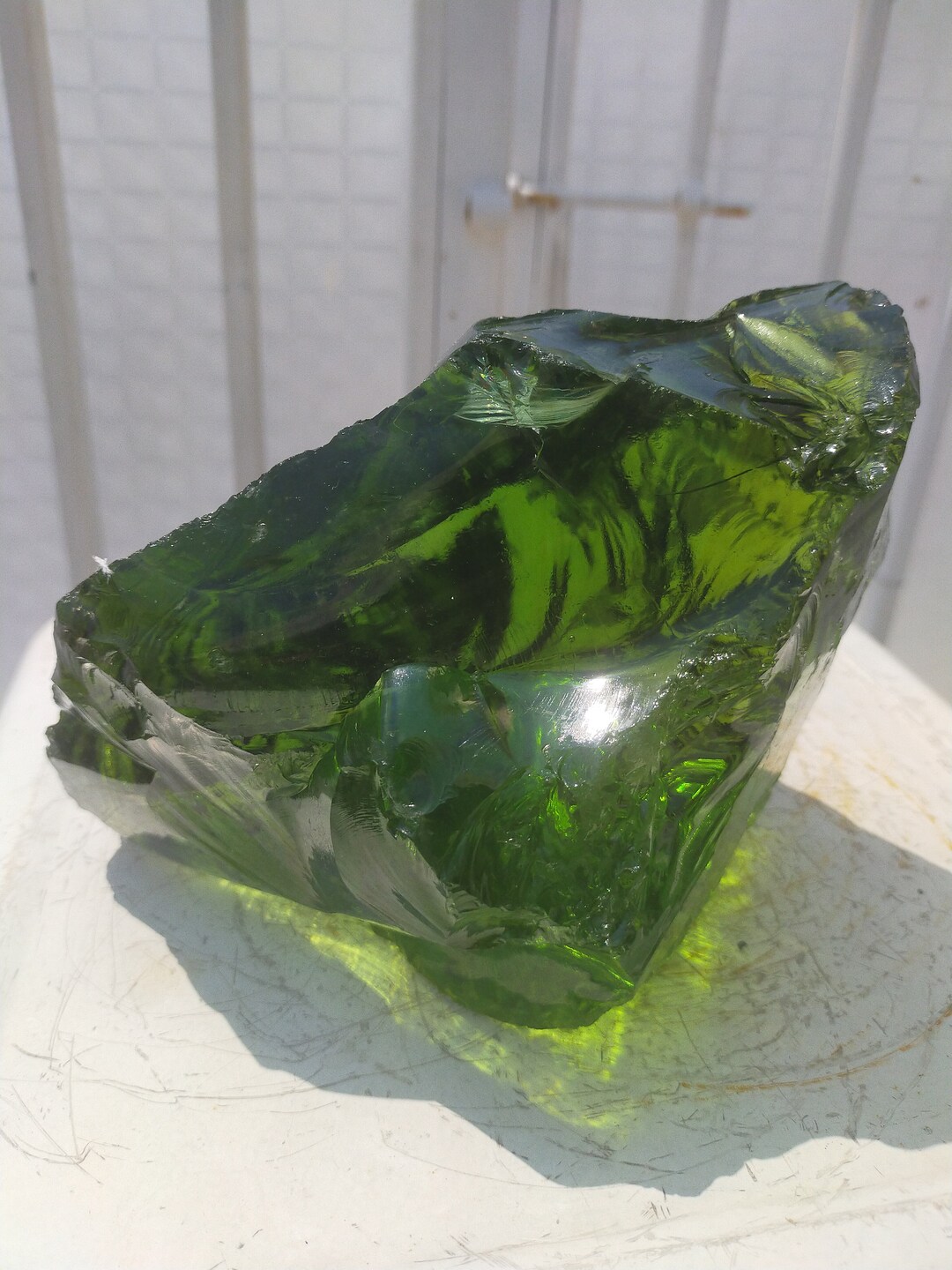 Shining Olive Green Andara Volcanic Crystal Glass Rough 4kg - Etsy