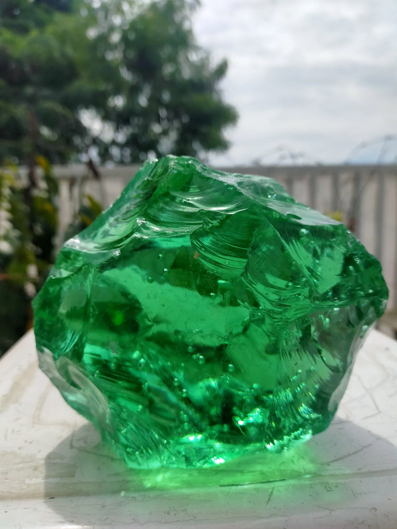 Emerald Green Andara Monatomic Crystal Glass Rough 2,3kg - Etsy