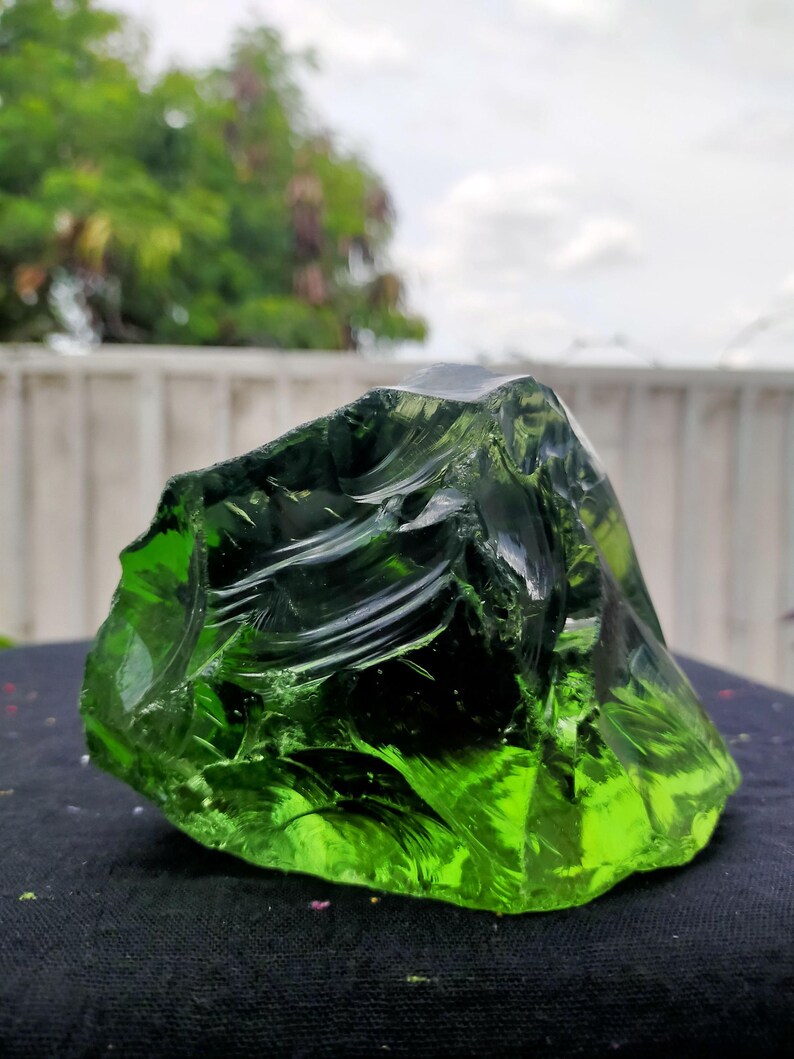 Pair of Light Green Andara Volcanic Crystal Glass Rough 2,2kg - Etsy