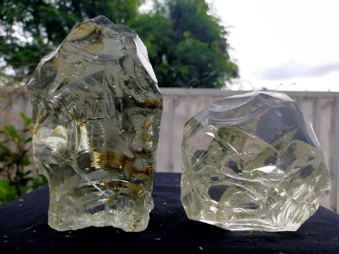 Pair of Clear Andara Monatomic Crystal Glass Rough 2,9kg - Etsy