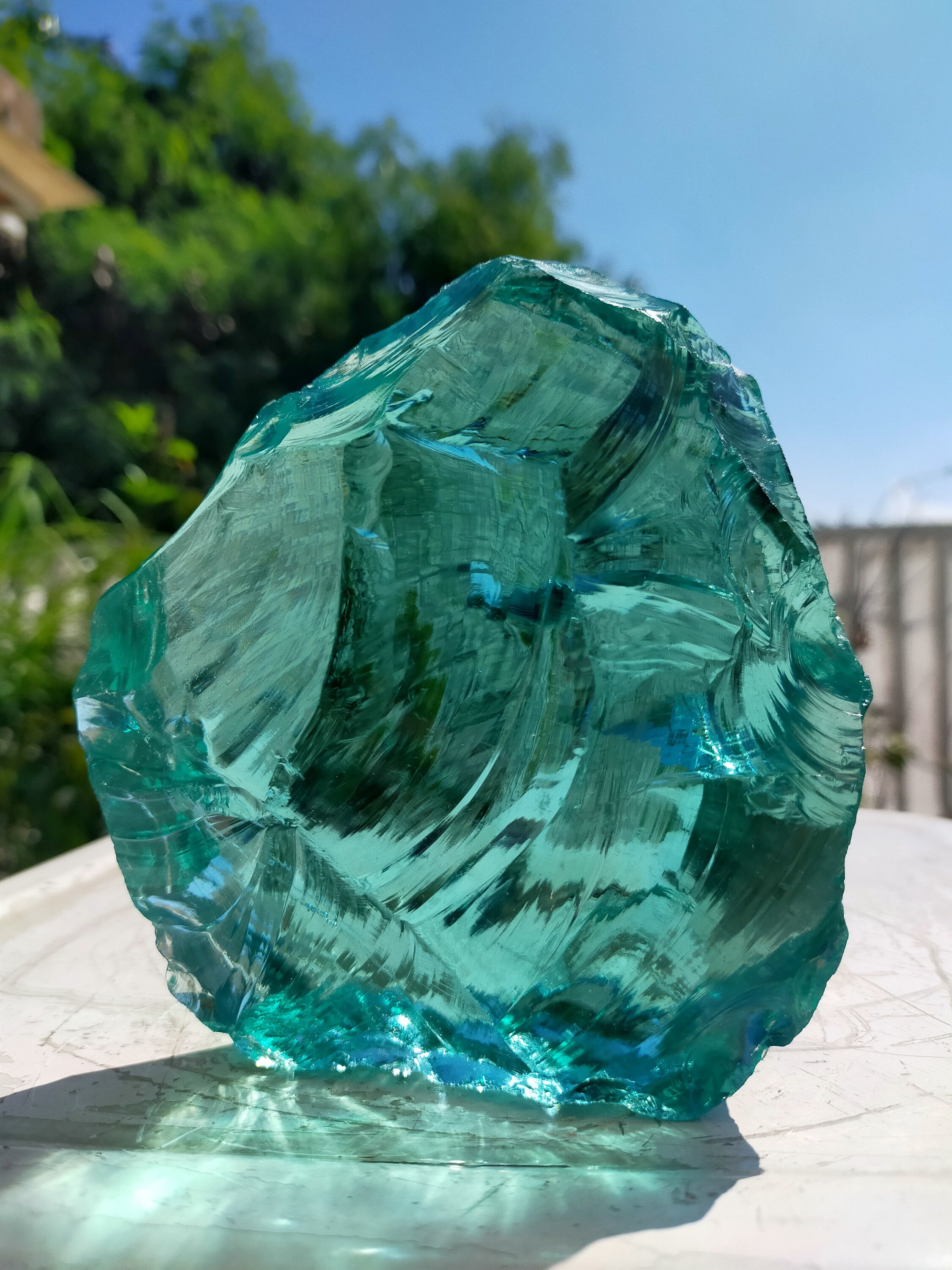 Pair of Ocean Green Andara Monatomic Crystal Glass Rough 2,15kg - Etsy