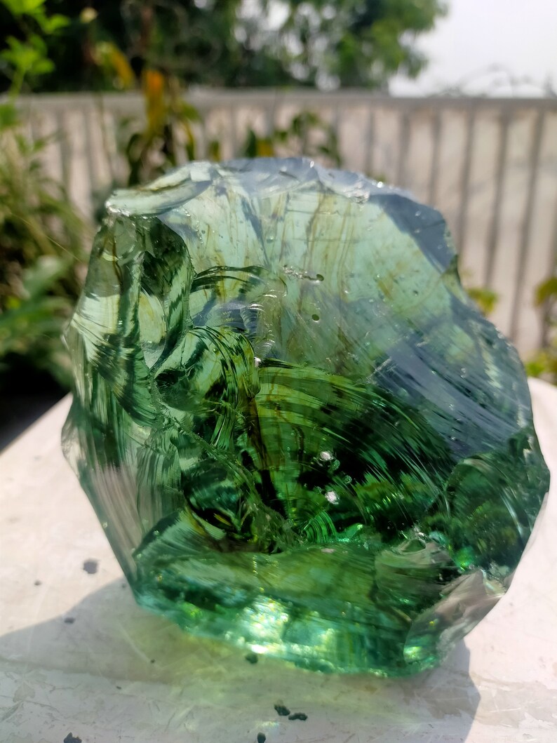 Jade Green Andara Monatomic Crystal Glass Rough 2,2kg - Etsy