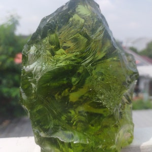 Olive Green Andara Volcanic Crystal Glass Rough 1.3kg - Etsy