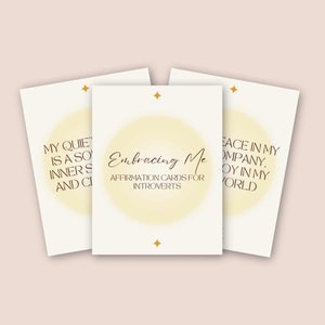 30 Digital Affirmation Cards for Introverts, Digital Download, PDF ...
