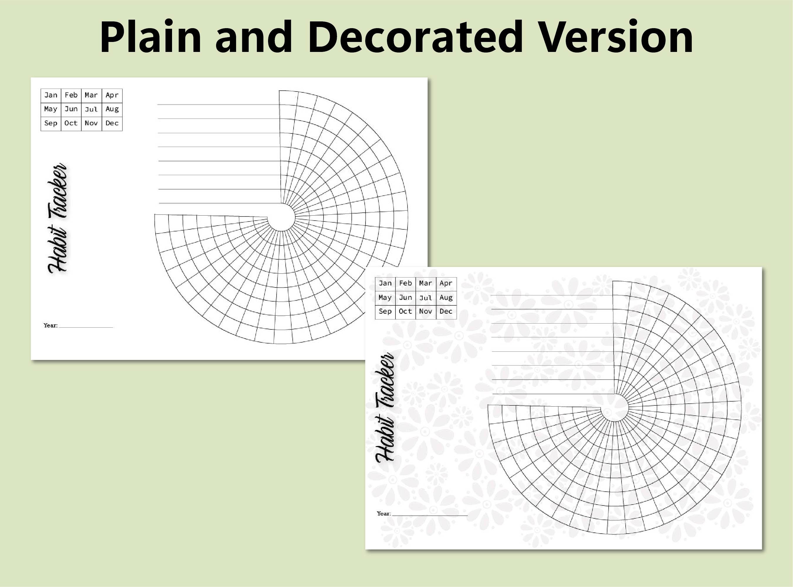 Circular Habit Tracker Printable Monthly Tracking Chart List Tracking ...