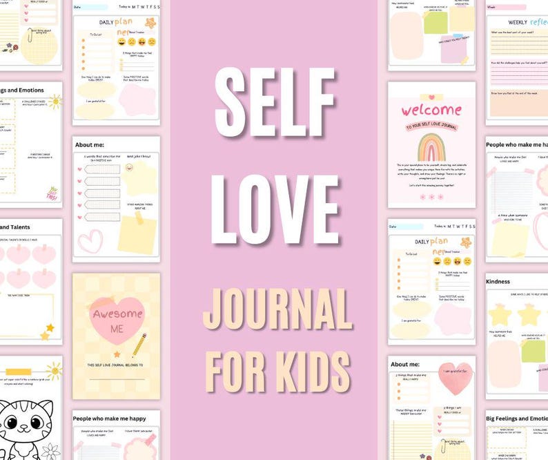 Self Love Journal for Kids, Downloadable Journal for Kids, Kids Journal ...