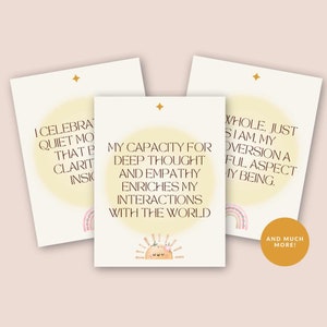30 Digital Affirmation Cards for Introverts, Digital Download, PDF ...