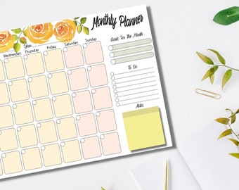 Month at a Glance Planner Printable, 2022-2023 Undated Monthly Calendar ...