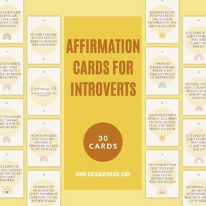 30 Digital Affirmation Cards for Introverts, Digital Download, PDF ...