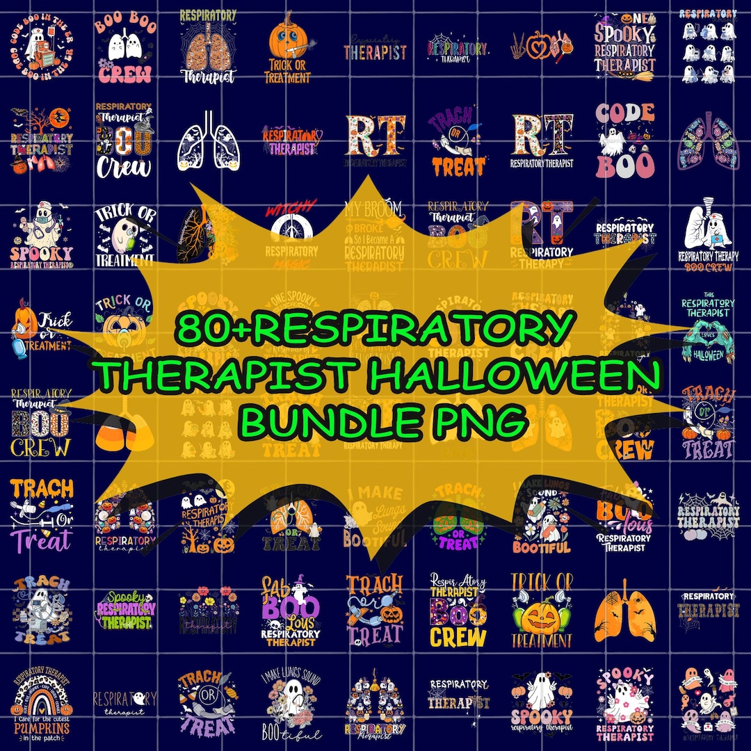 80+ Respiratory Therapist Halloween PNG Bundle, Spooky RT Digital ...