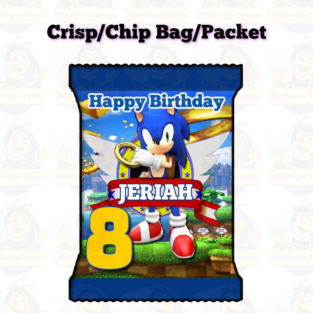 Sonic Party / Sonic Chip Bag / Sonic Crisp Packet / Sonic Birthday ...