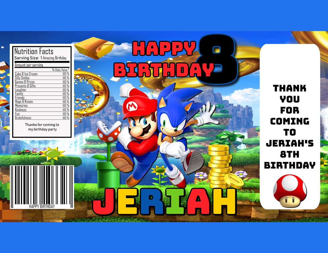 Sonic Vs Mario Party Sonic Vs Mario Chip Bag Sonic Vs Mario Crisp ...