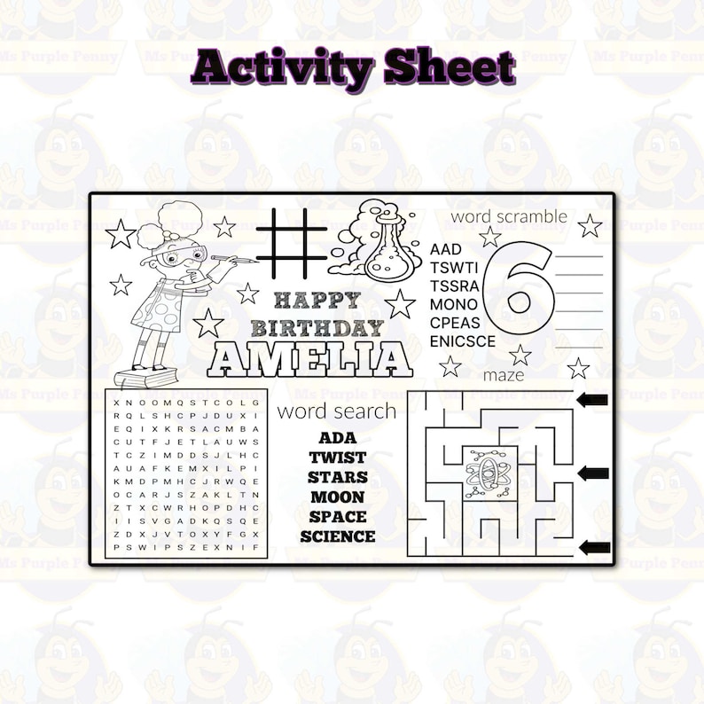 Ada Twist Scientist Activity Sheet Ada Twist Birthday Ada Twist Party ...