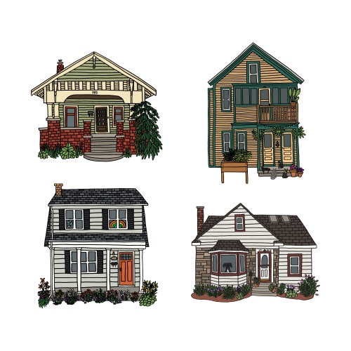 House Portrait Custom Home Drawing House Drawing With - Etsy Canada