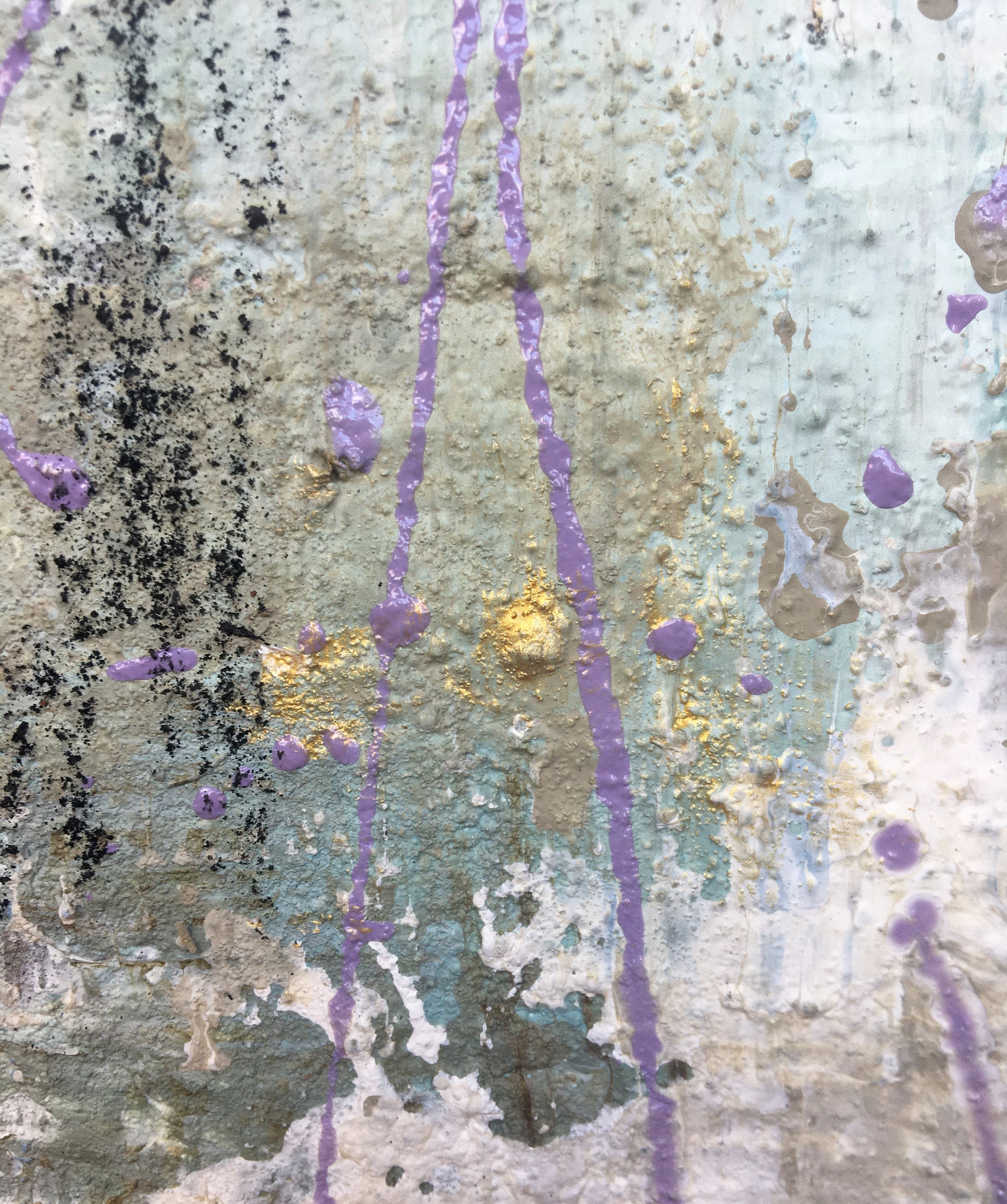 Abstract Mixed Media Painting on Canvas - Etsy UK