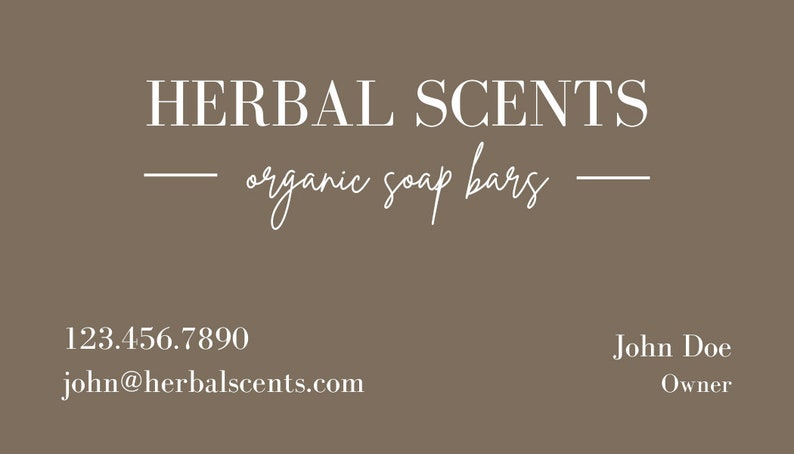 Neutral Floral Business Card Template, Editable Canva Template - Etsy