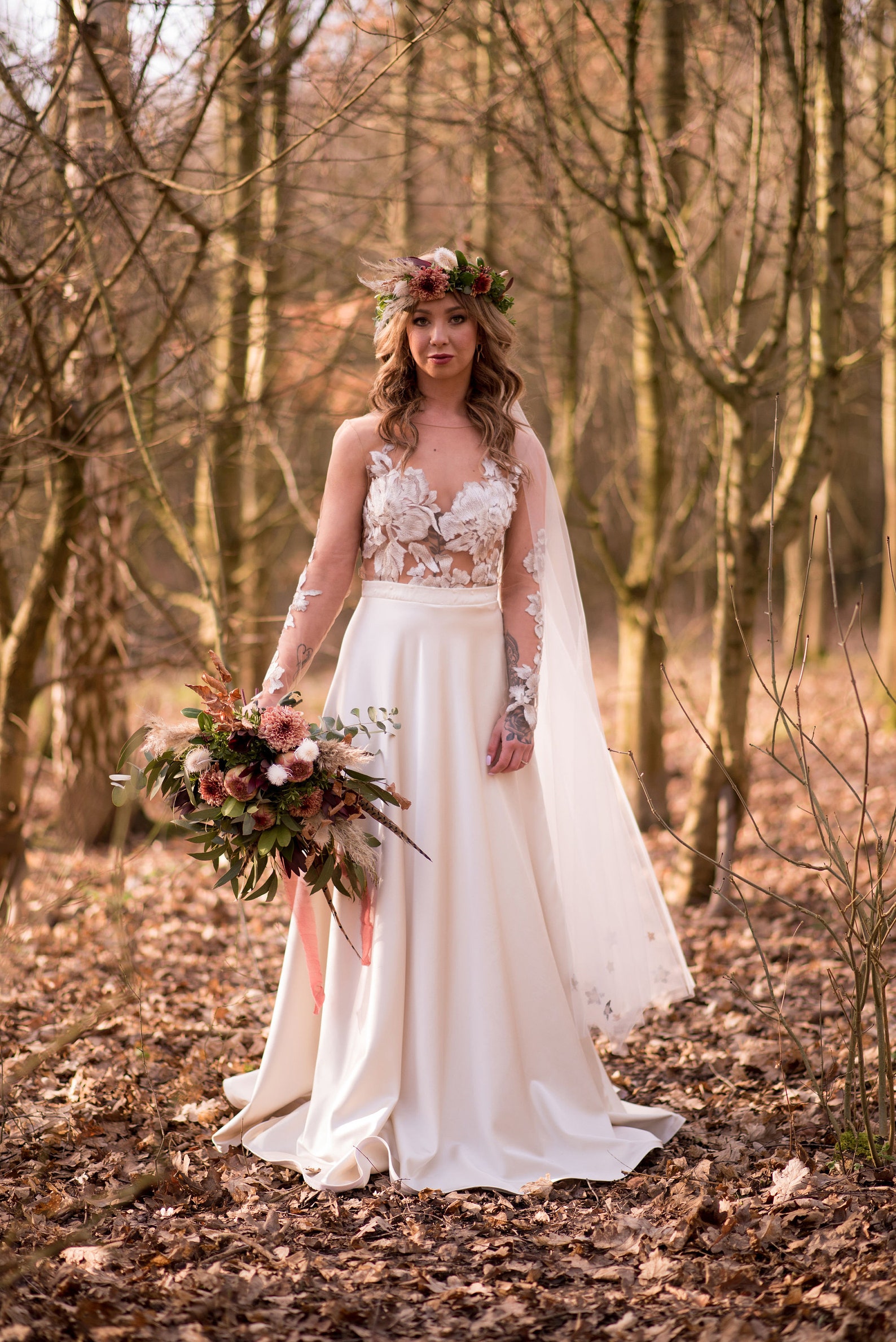 LORA Wedding Gown. Original Bal Gown. Vintage Inspired. Long Sleeves ...