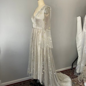 NOVA - Dress in Embroidered Tulle With Moons, Stars and Pegasus. Boho ...