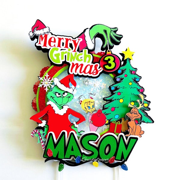 Personalized Grinch Cake Topper - Etsy