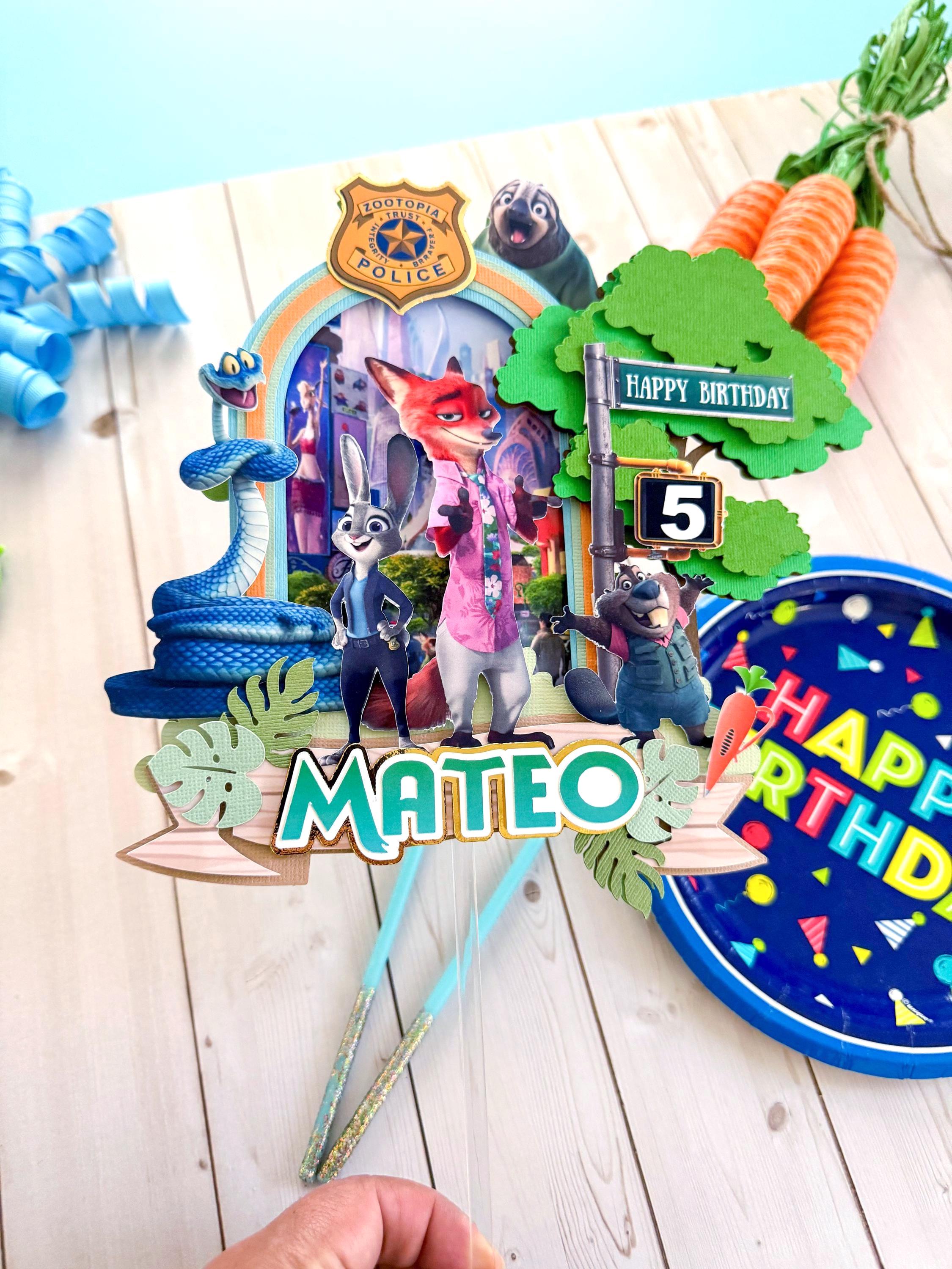 Zootopia Cake Topper, Zootopia 2 Theme Party Decoration, Custom ...