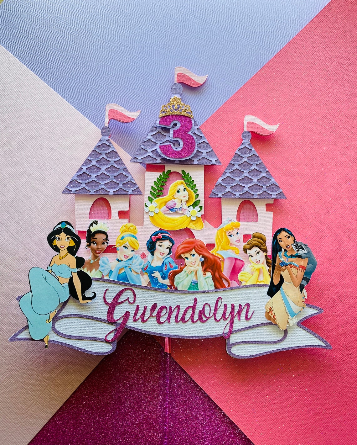 Disney Princess Cake Topper Personalized Cake Topperdisney - Etsy