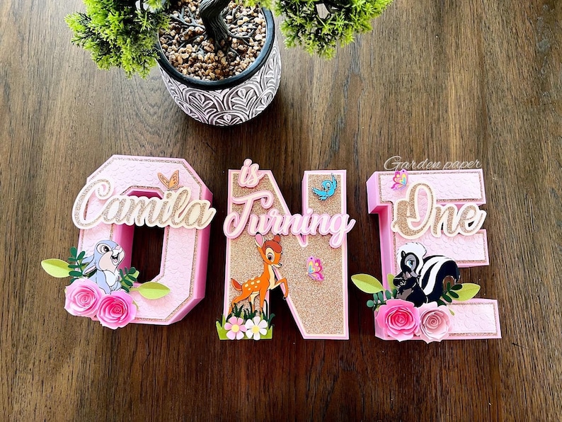 Bambi 3D Letters One 3D Lettersbambi Birthdaybambi - Etsy