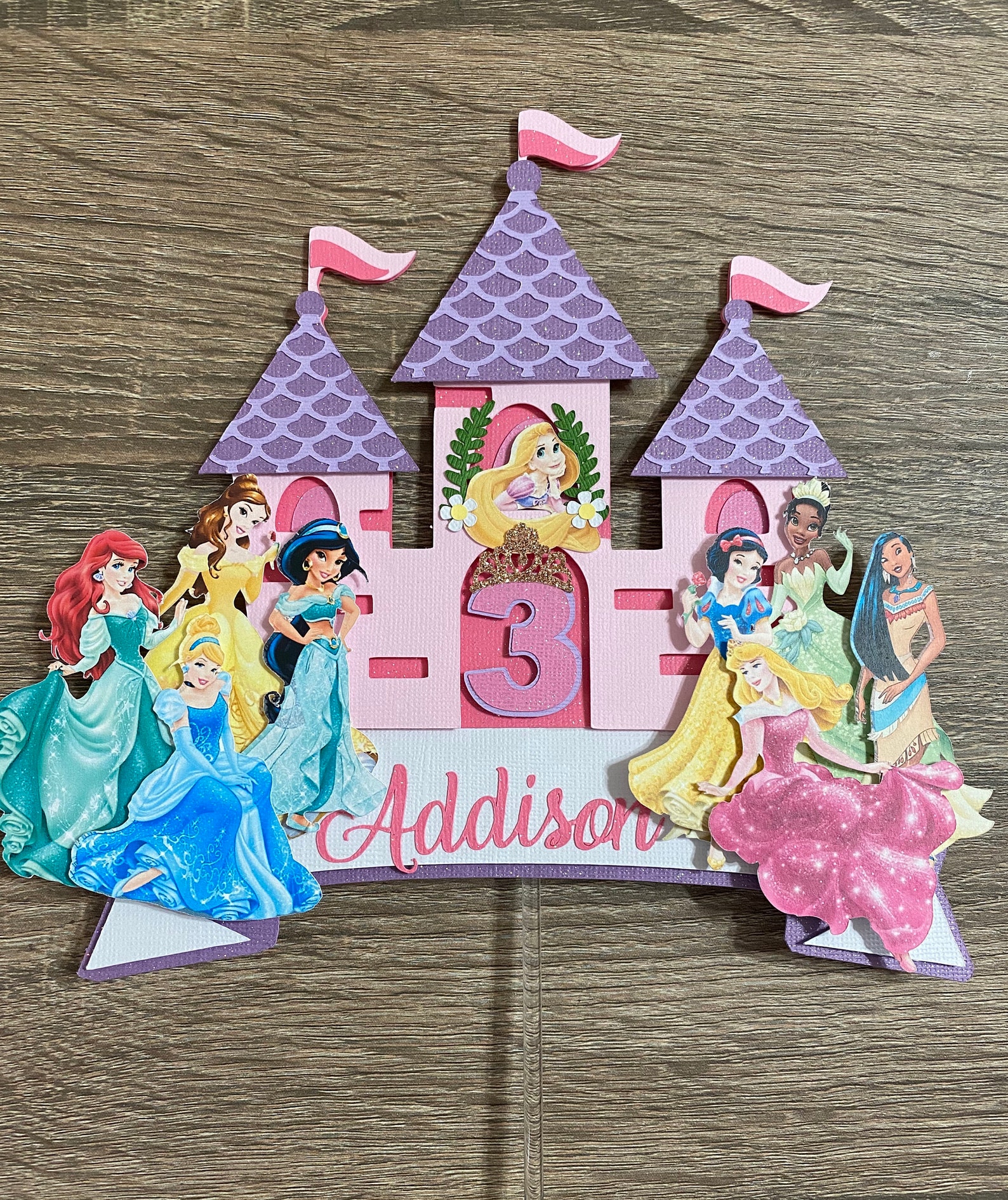 Disney Princess Cake Topper Personalized Cake Topperdisney | Etsy