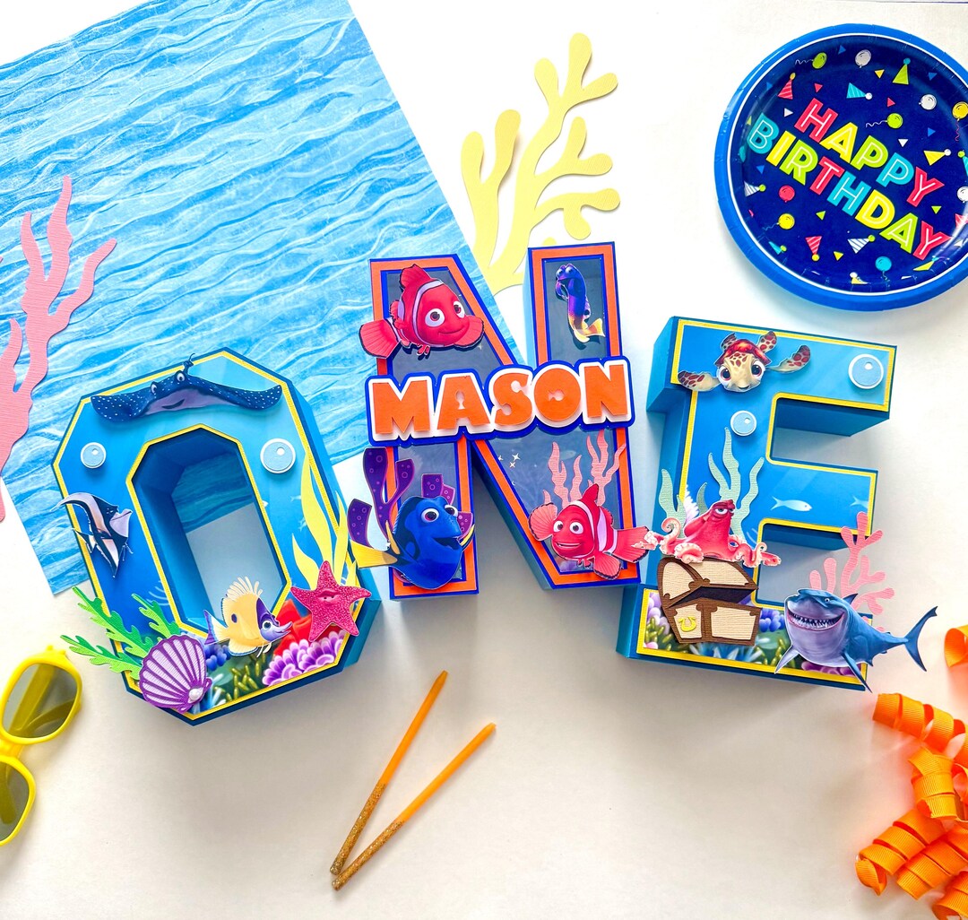Finding Nemo 3d Letter, Nemo Party Decoration, Finding Nemo Birthday ...
