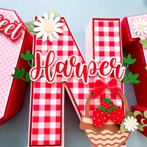 Strawberry 3D Letters, Berry First Birthday,strawberry Party Decoration ...