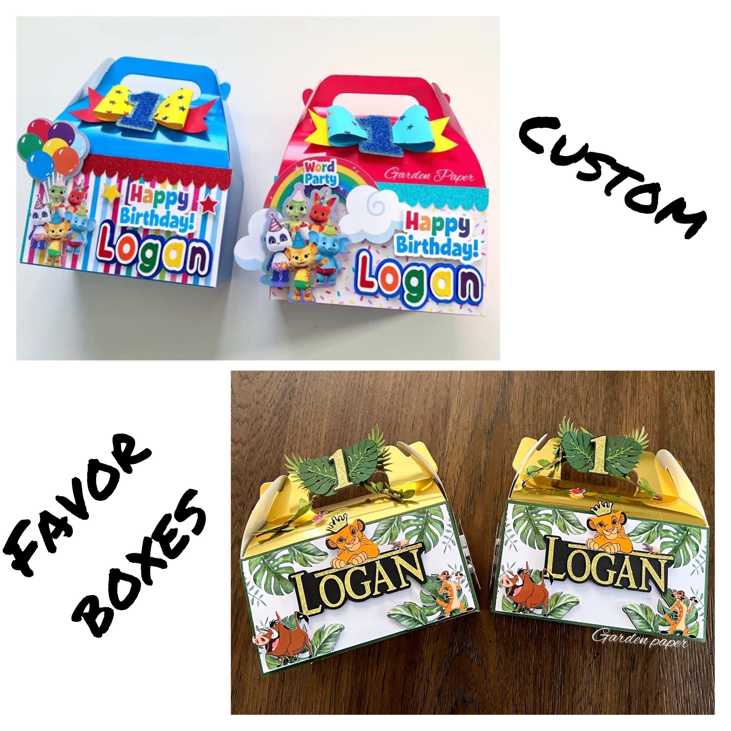 Custom Word Party Favor Boxes: 1st Birthday Decoration - Etsy