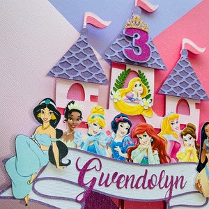 Disney Princess Cake Topper, Personalized Cake Topper,disney Princesses ...